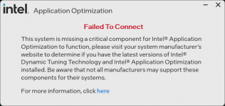 Cannot run Intel Application Optimization after BIOS upgrade | MSI ...