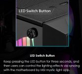 Mystic Light won't change the LED pattern on msi CODEX R 13NUD-064US ...