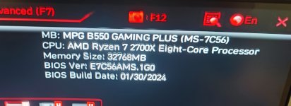 MSI MPG B550 Gaming Plus No boot process after M-Flash BIOS update ...